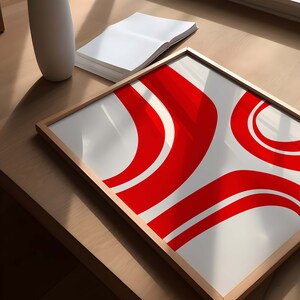 Abstract Red Printable Wall Art, Large Size Minimalist Print Download ...