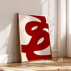 Abstract Red Printable Wall Art, Large Size Minimalist Print, Modern ...