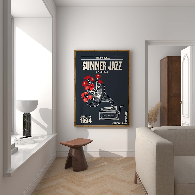 Jazz Festival Printable Wall Art, Jazz Poster, Retro Jazz Music Print ...