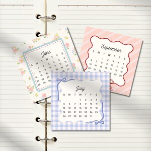 2026 Mini Preppy Calendar Cards: Square Monthly Cute Desk Calendar Set ...