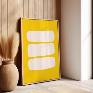 Yellow Minimalist Abstract Printable Wall Art, Modern Art Poster, Large ...