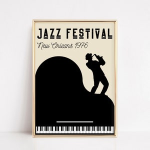 Jazz Festival Printable Wall Art, Jazz Festival Poster Print, Retro ...