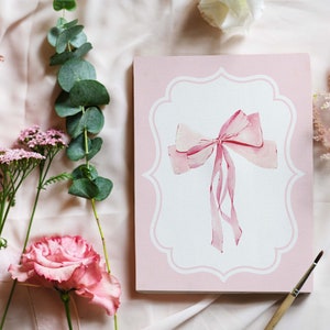 Preppy Pink Coquette Bow Printable Wall Art, Pink Bow Print, Trendy Art ...