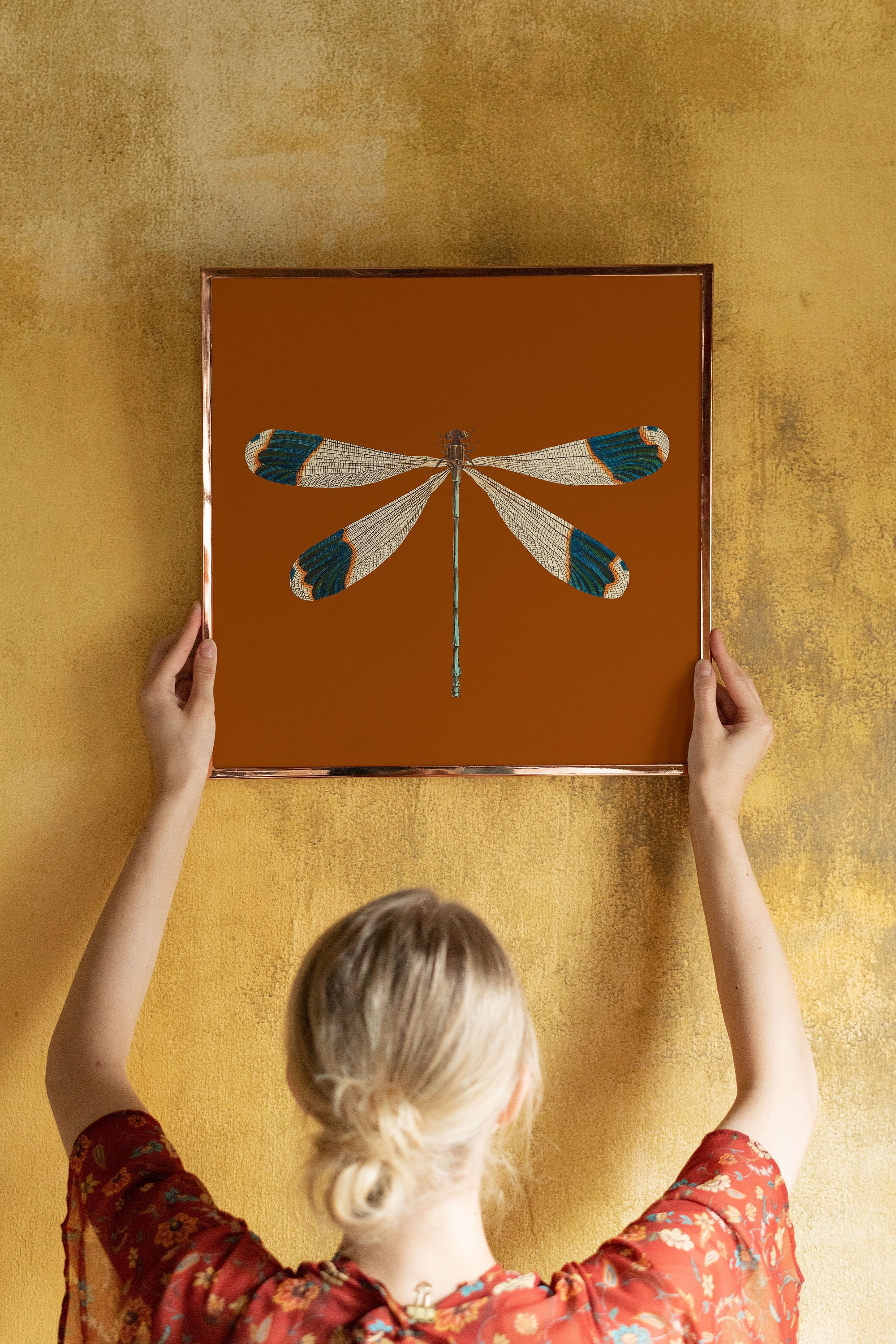 Dragonfly Printable Square Wall Art, Vintage Dragonfly Digital Print ...