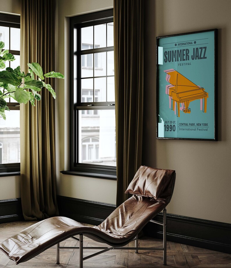 Jazz Festival Printable Wall Art, Jazz Poster, Retro Jazz Music Print ...