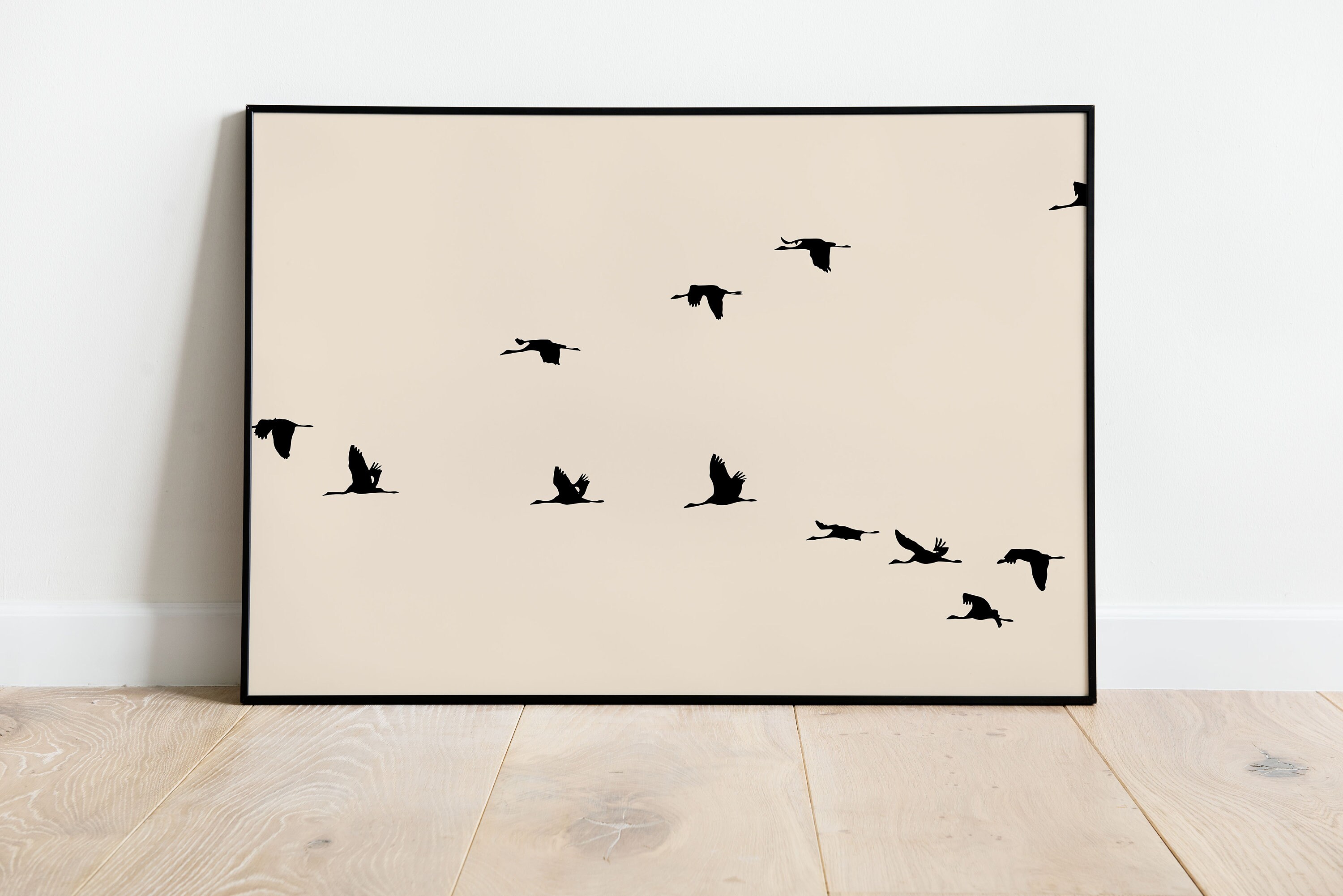 Horizontal Birds Printable Wall Art, Flying Birds Art Poster ...