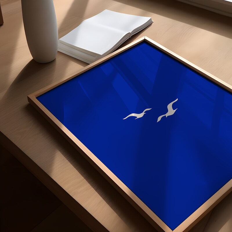 Blue Gull Print - Etsy