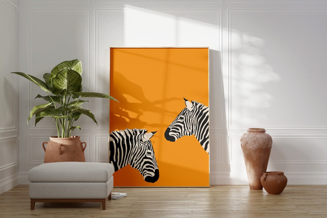 Zebra Printable Wall Art, Animal Illustration Print, Zebra Art Print ...