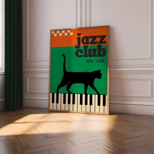 Jazz Club Printable Wall Art, Retro Jazz Music Print Digital Download ...