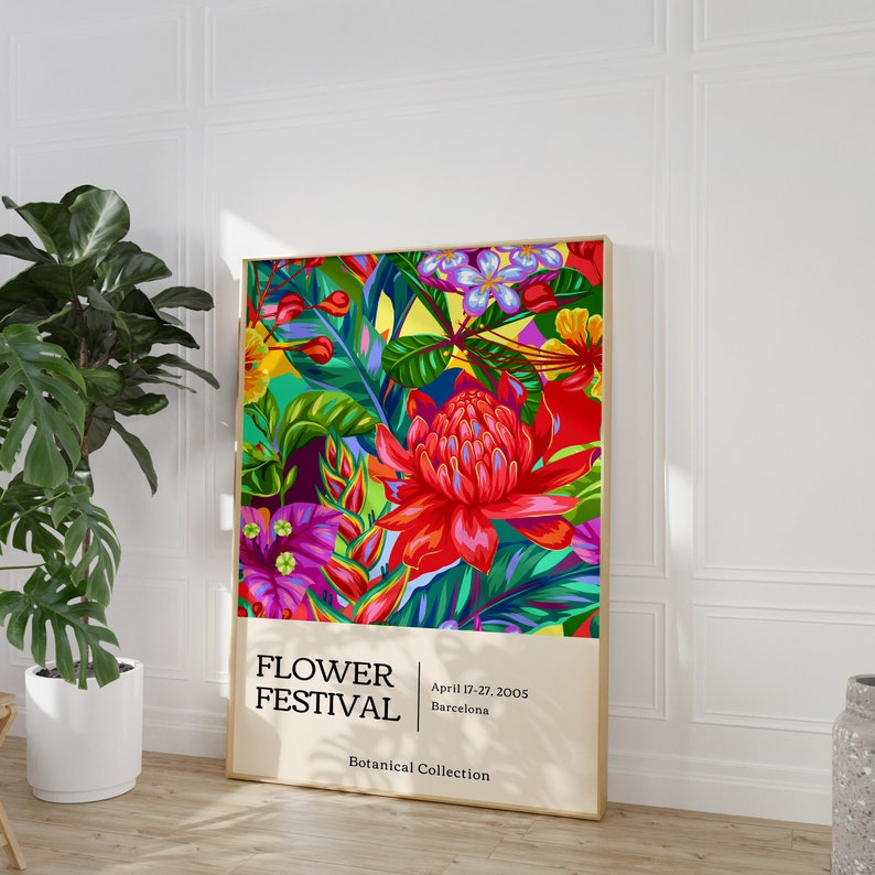 Flower Festival Poster Printable Art Print Flower Market - Etsy
