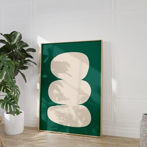 Emerald Green Minimalist Abstract Printable Wall Art, Modern Art Poster ...