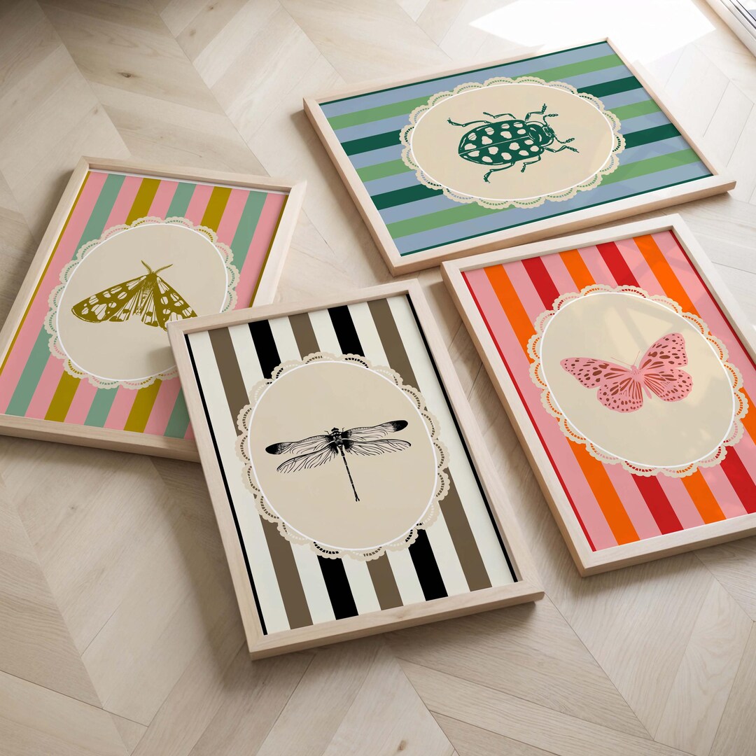 Eclectic Entomology Printable Wall Art Set, Butterfly Prints, Insect ...