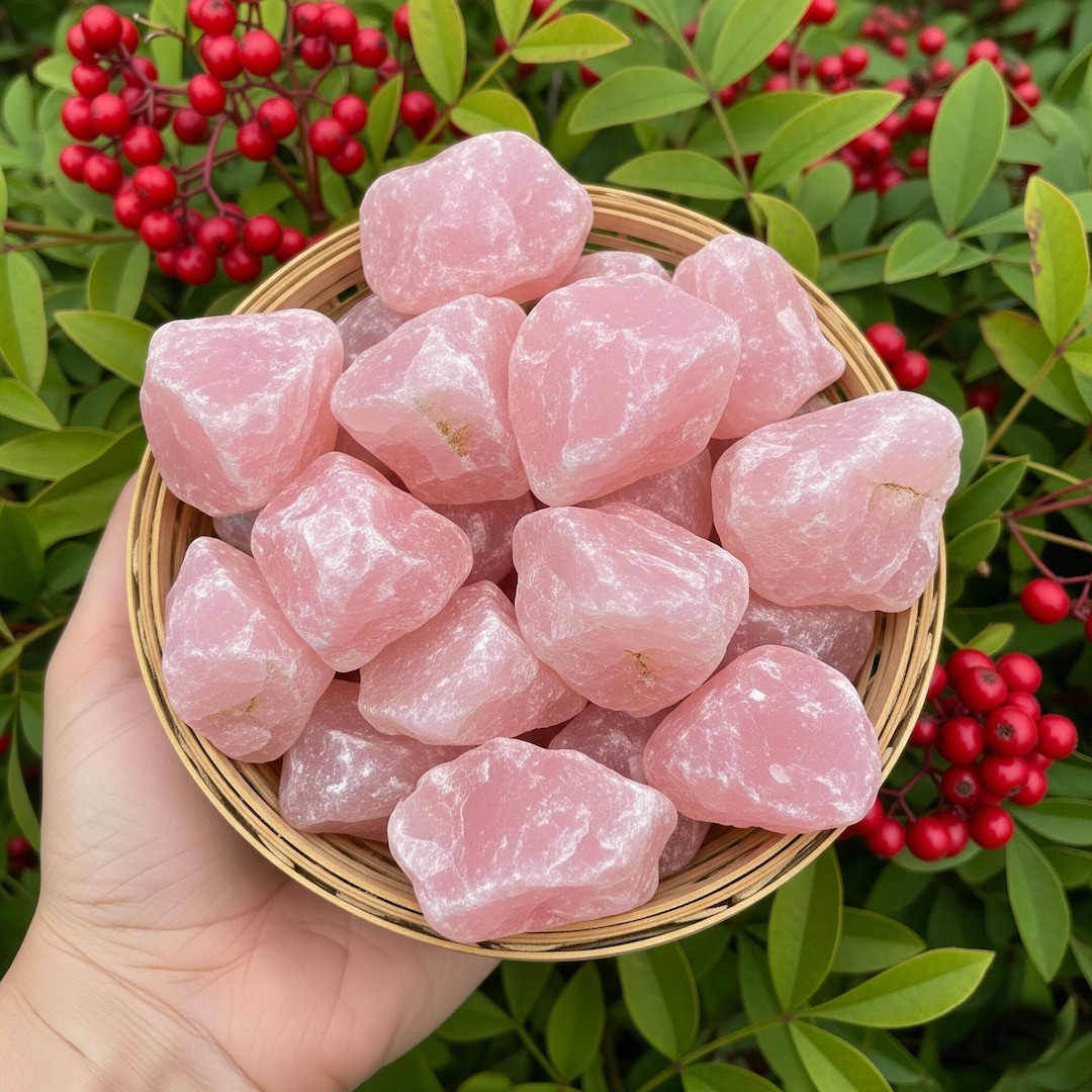 Raw Rose Quartz Stone- Natural Rough Pink Crystal Chunks Tumbling ...
