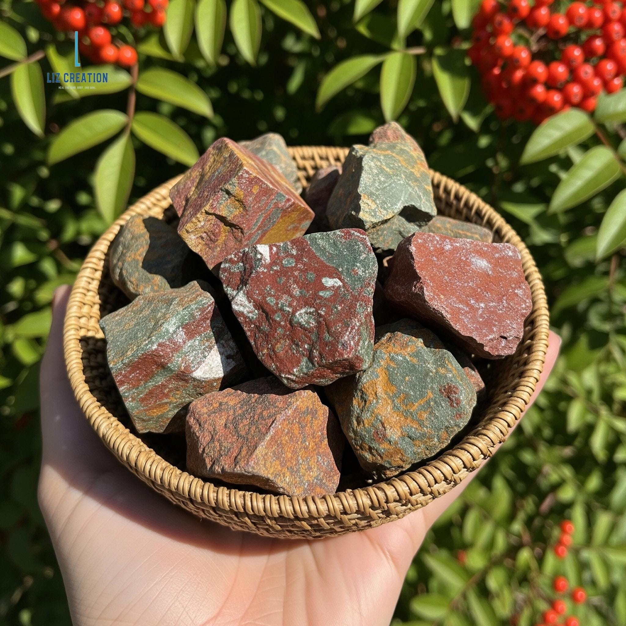 Raw Ocean Jasper Stone: Natural Rough Orbicular Sea Jasper, Mineral ...