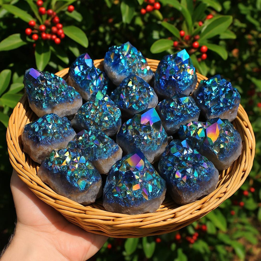 Titanium Rainbow Aura Quartz Cluster -healing Crystals and Stones ...