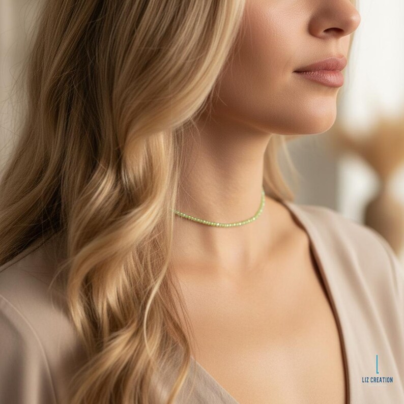Dainty Peridot Choker Necklace, Genuine Crystal Jewelry, August ...