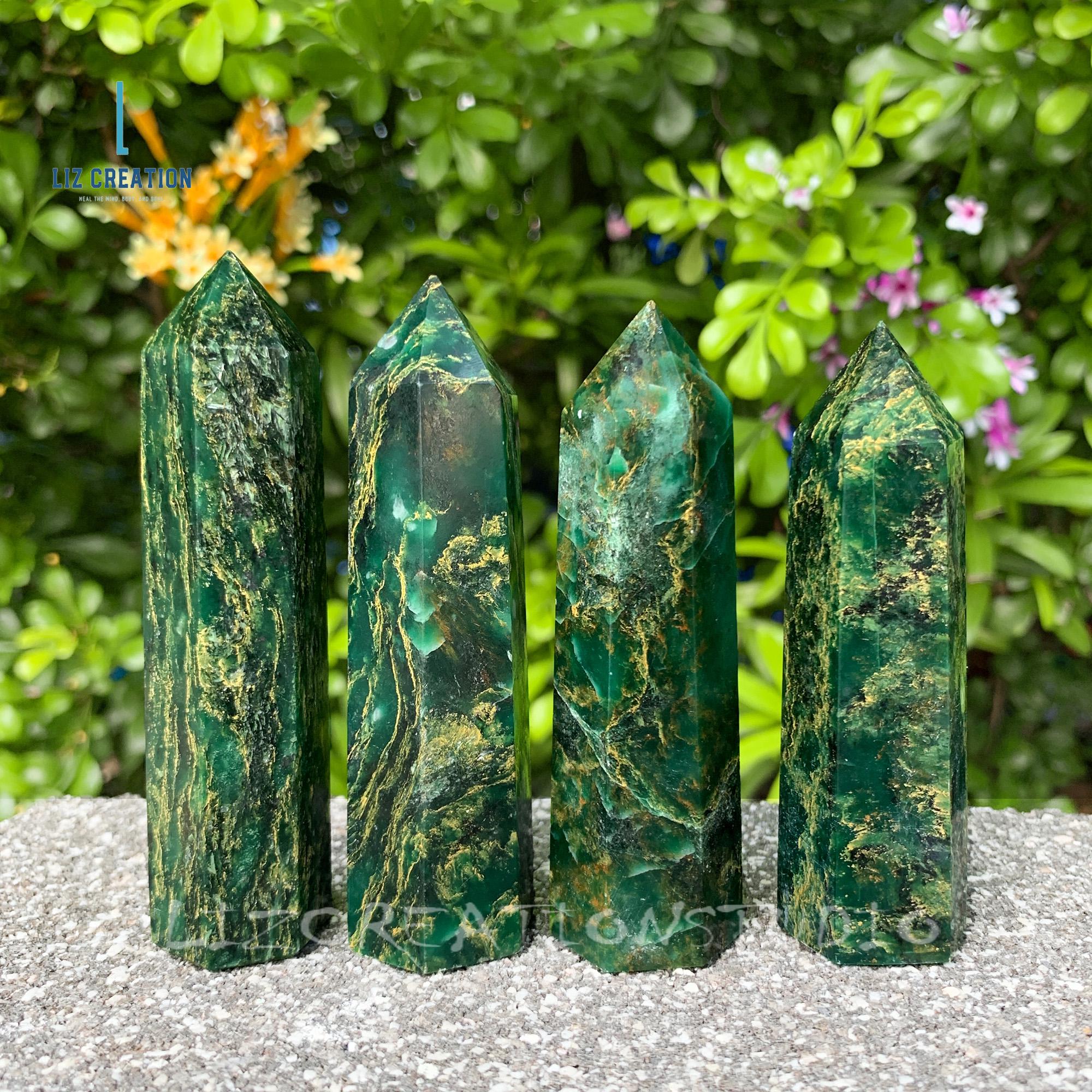 Emerald Tower Point -healing Crystal Obelisk Wand- Mineral Specimens ...