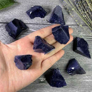 10pcs Raw Blue Goldstone Stones, Rough Goldstone Pocket Crystals Rocks ...