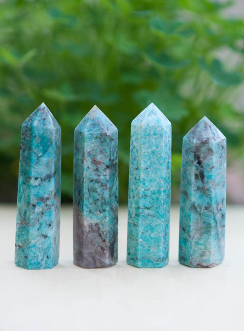 Amazonite Tower Point-natural Blue Gemstone Tower-crystal - Etsy