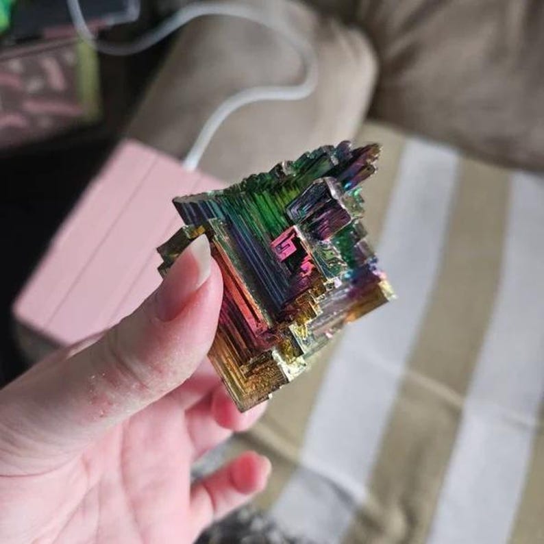 Rainbow Crystal Bismuth Cluster, Bismuth Mineral Specimen Crystals ...