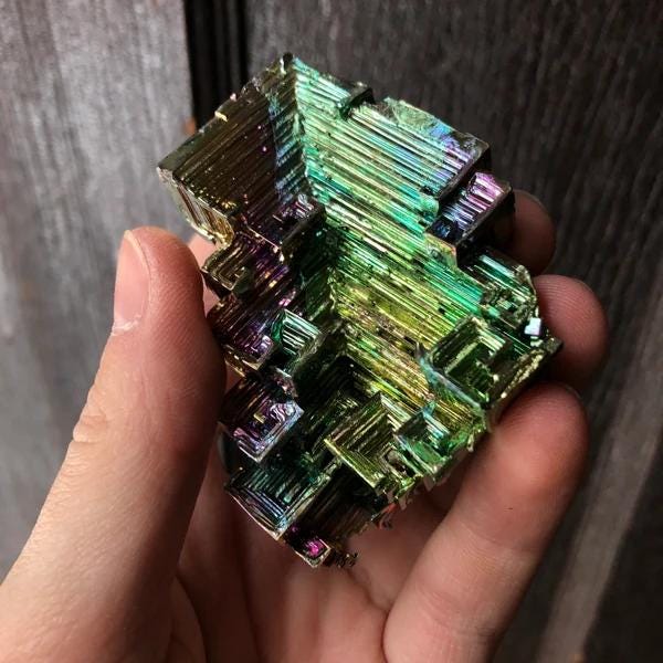 Rainbow Crystal Bismuth Cluster, Bismuth Mineral Specimen Crystals ...