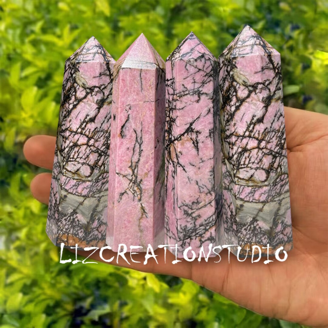 Natural Rhodonite Point-rhodonite Crystal Wand-rhodonite Obelisk ...