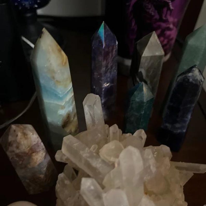 Natural Crystal Tower Point, Natural Gemstone Obelisk Wand, Mineral ...