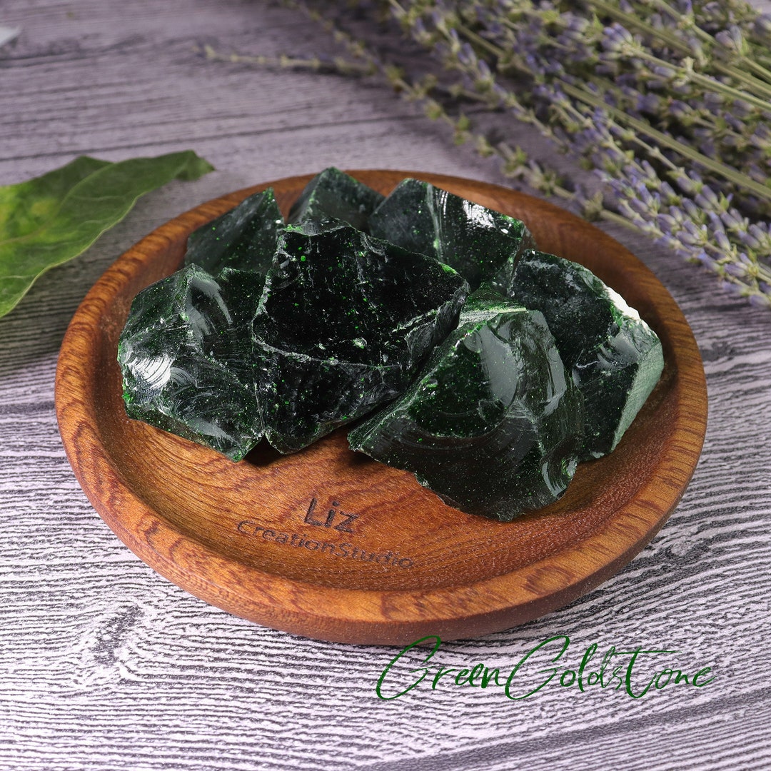 Raw Green Goldstone Stones-natural Rough Goldstone Crystals Gemstones ...