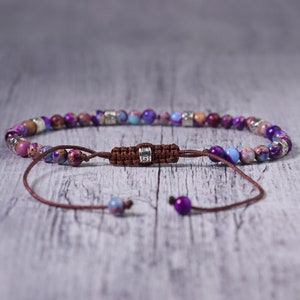 Minimalist Galaxy Sea Sediment Jasper Bracelet natural Stone Dainty ...