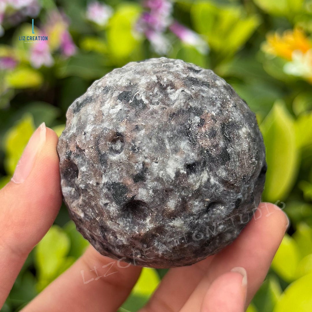 Yooperlite Moon Carving: Natural Gemstone Sphere, Fire Rock Crystal ...