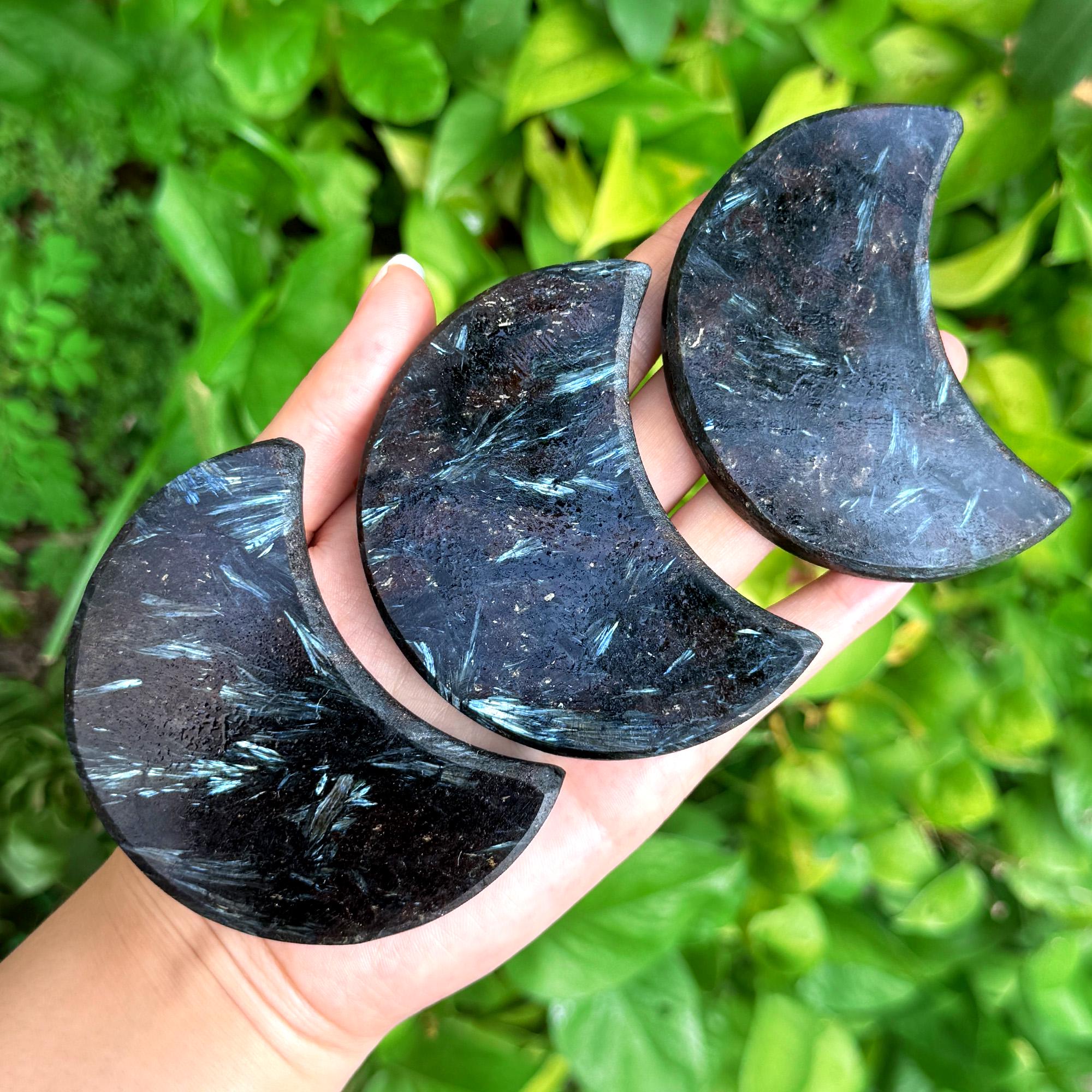 Personalized Arfvedsonite crescent Moon Crystals- Natural Gemstone ...
