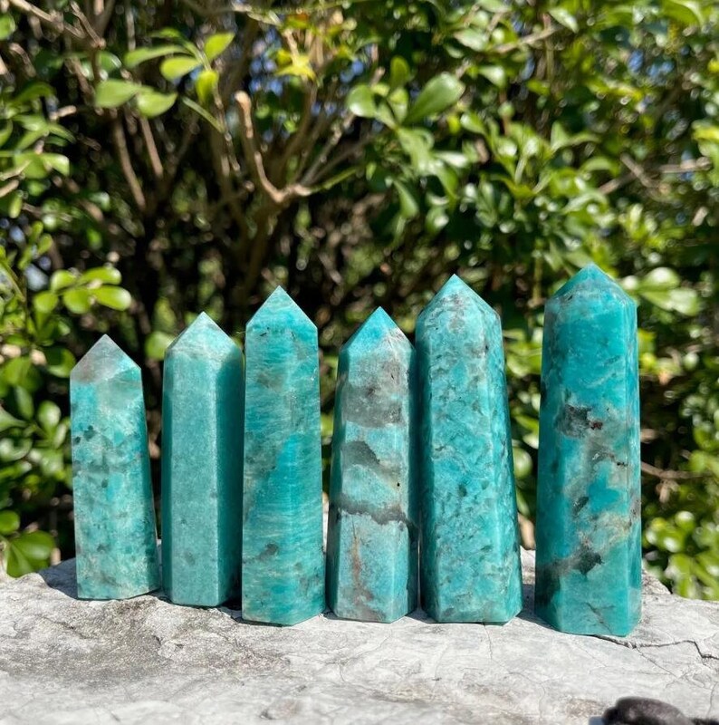 Amazonite Tower Point-natural Blue Gemstone Tower-crystal - Etsy