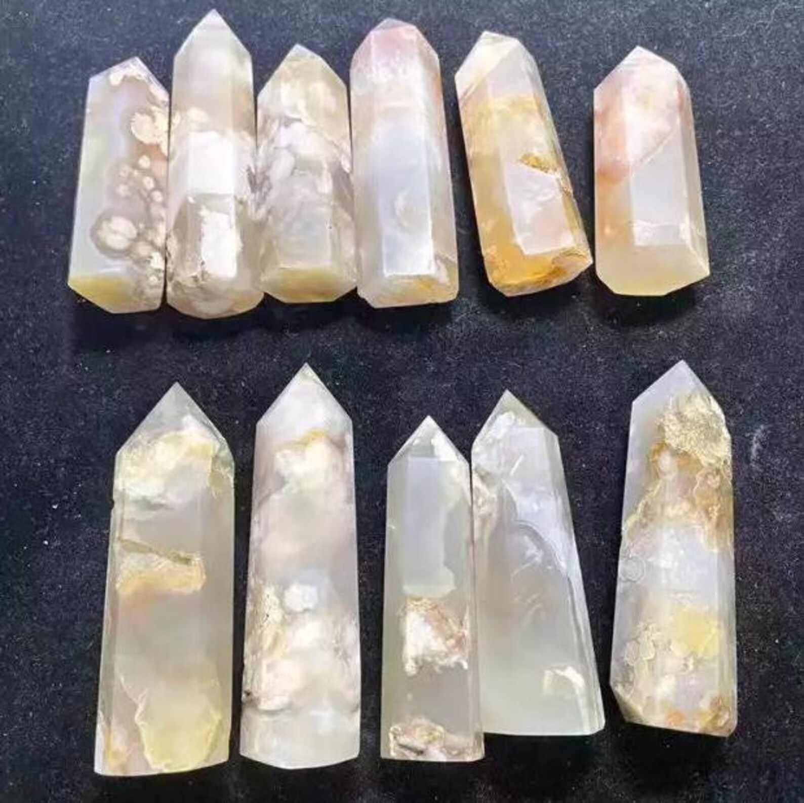 Flower Agate Gemstone Tower-cherry Blossom Agate Tower - Etsy