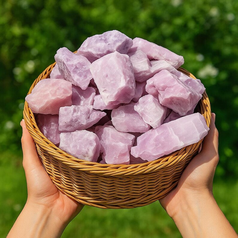 Raw Kunzite Stones - Natural Rough Pink Spodumene Crystals - Uncut ...