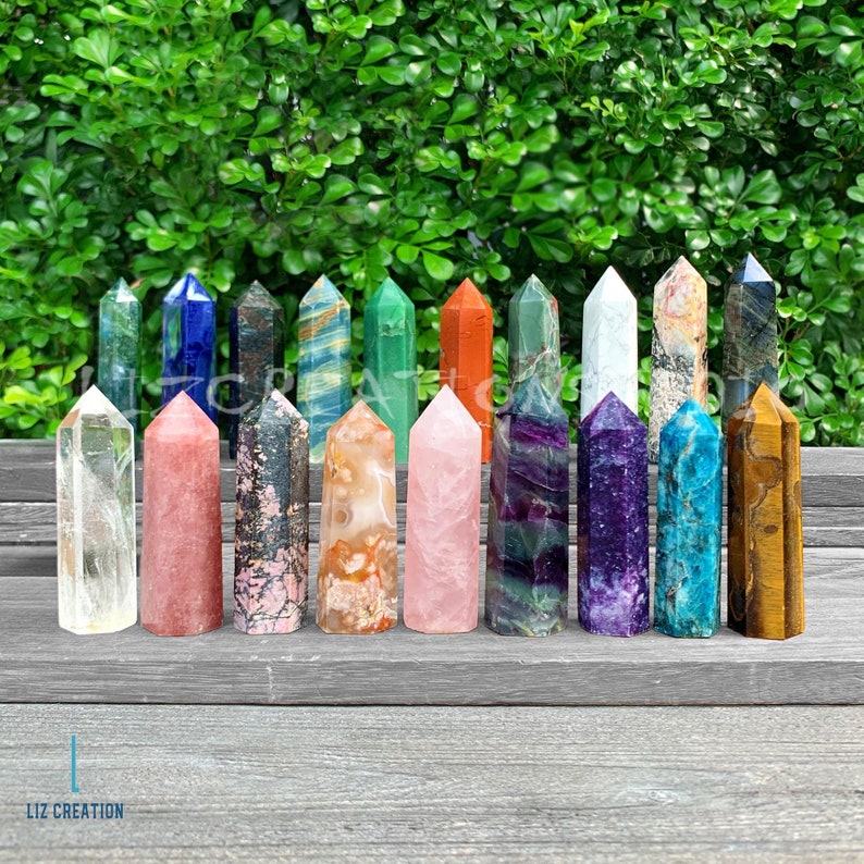 Natural Crystal Tower Point, Natural Gemstone Obelisk Wand, Mineral ...