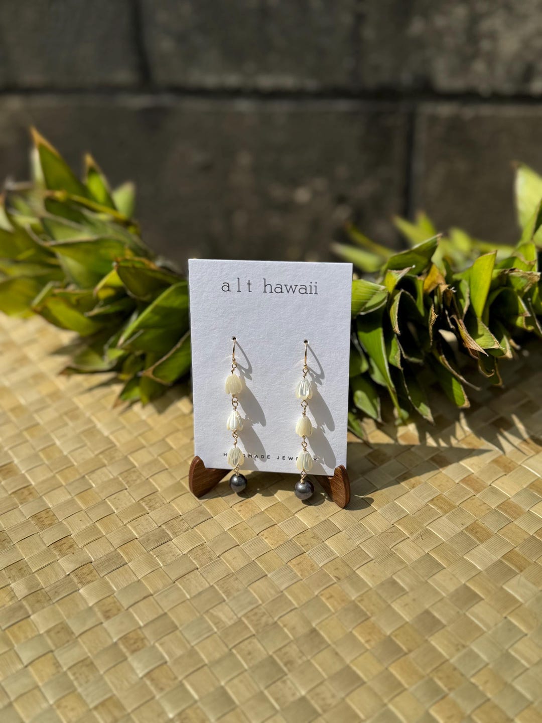 Triple Small Mother of Pearl Pikake Charms With Fresh Water Pearl ...