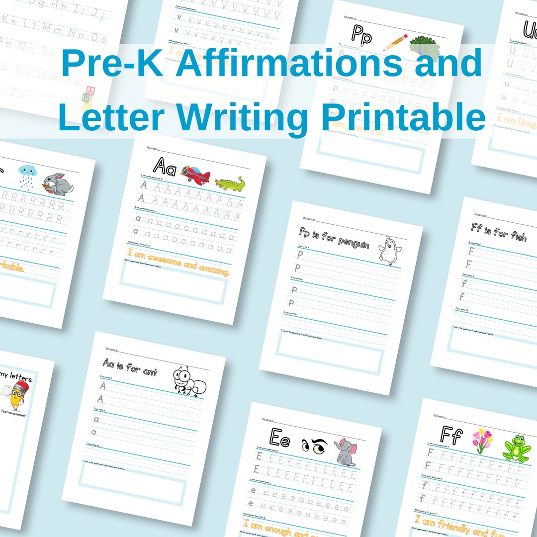 Affirmations and Practice Writing Workbook for Preschoolers | Activity ...