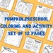 Pumpkin Printable Coloring and Activity Sheet, Set of 12, Preschoolers ...