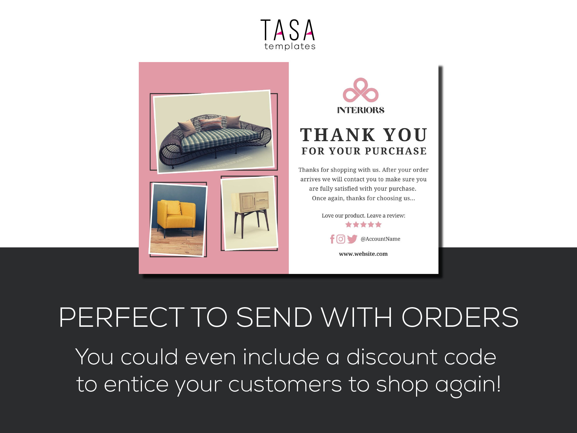 Thank You Card Template Interior Design - Canva Thankyou Order Card ...