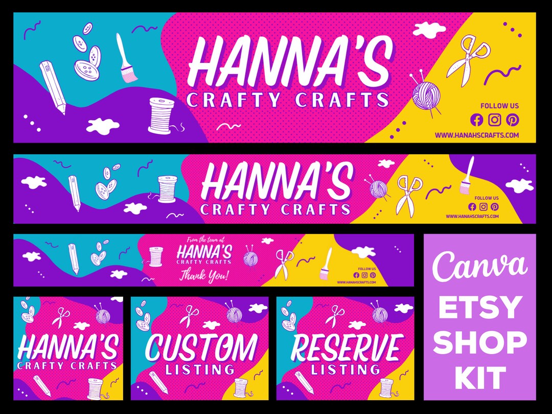 ETSY Shop Banner Set INSTANT DOWNLOAD | Bold, Shop Banner, Shop Icon ...