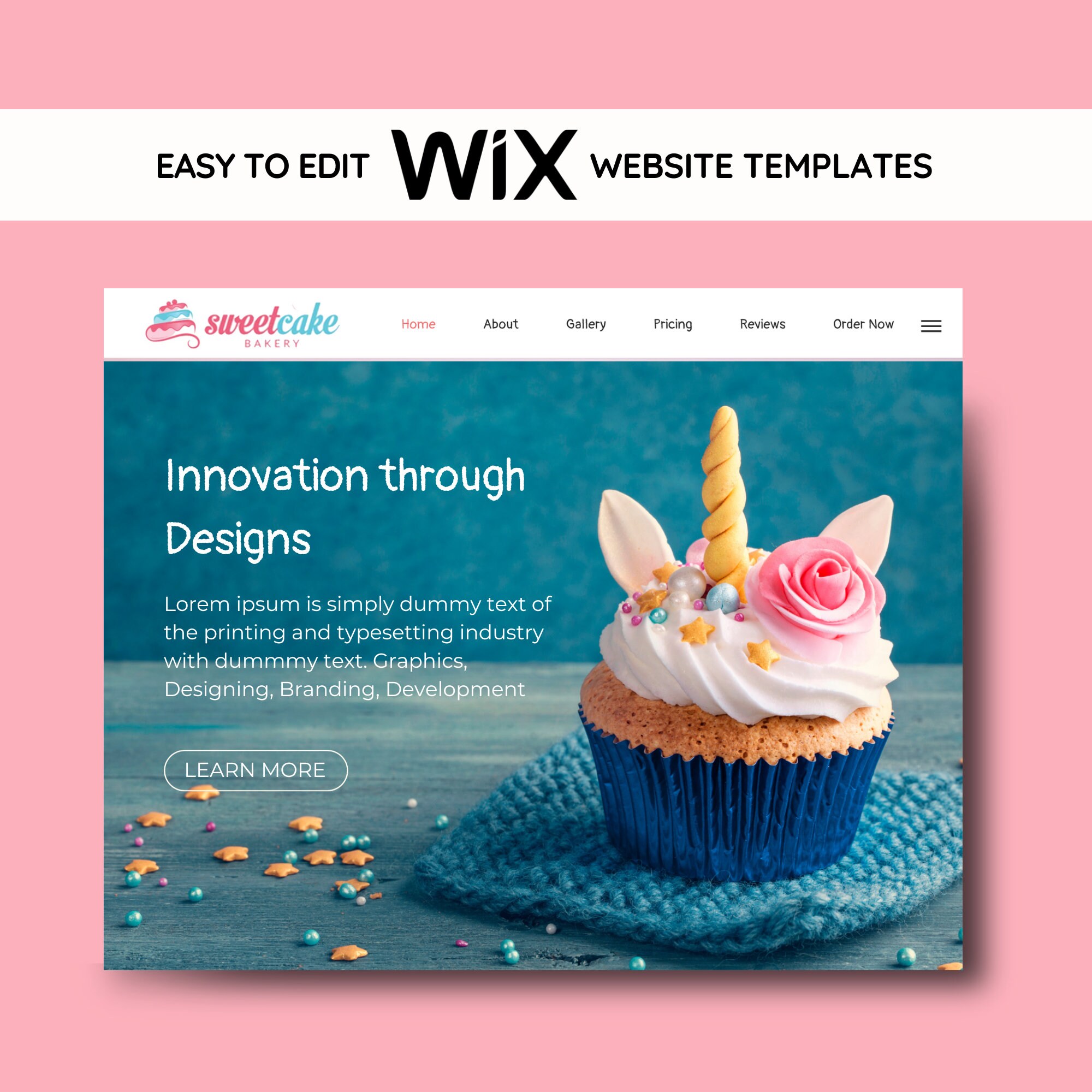 Wix Website Template, Wedding Cake Maker, Bakery Website Template, Cake ...