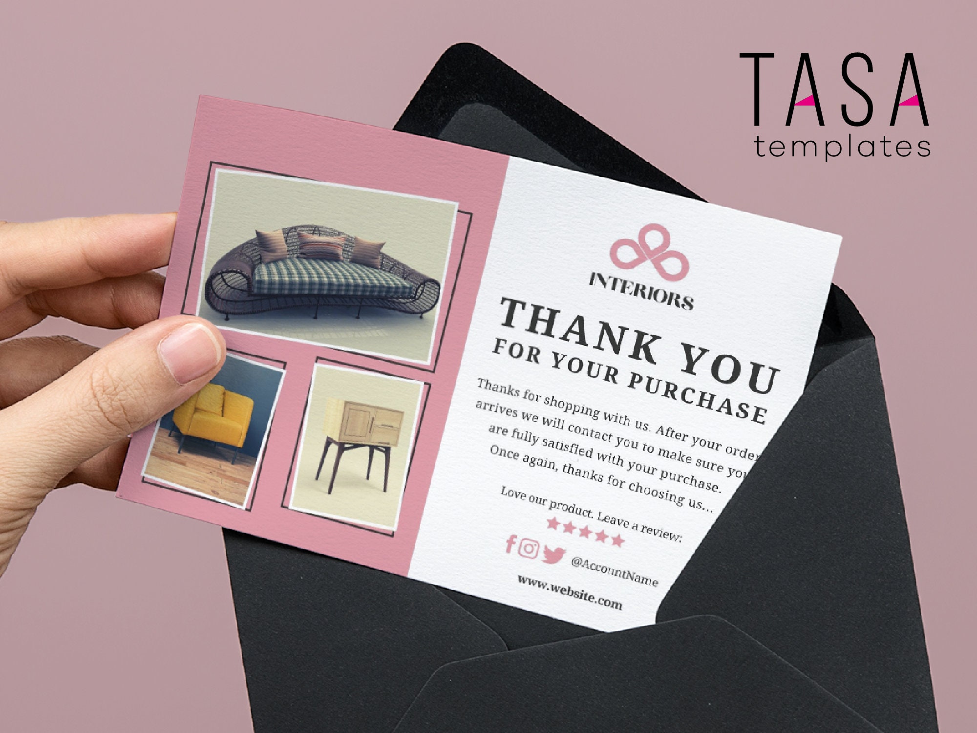 Thank You Card Template Interior Design - Canva Thankyou Order Card ...