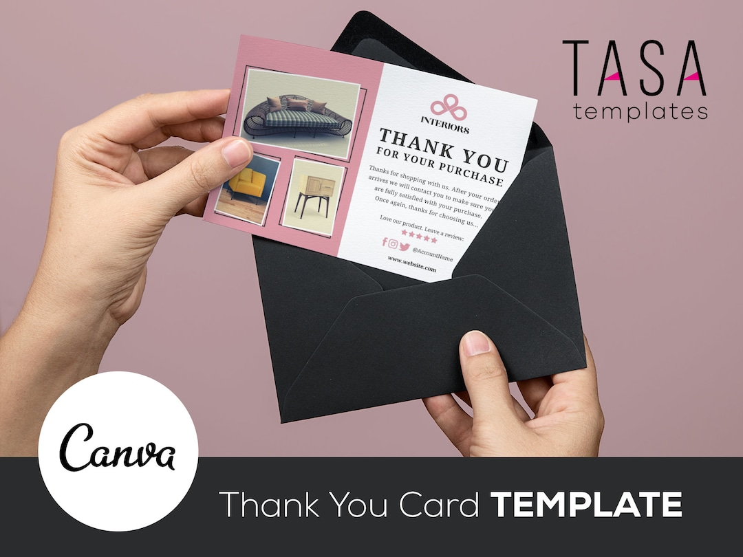 Thank You Card Template Interior Design - Canva Thankyou Order Card ...