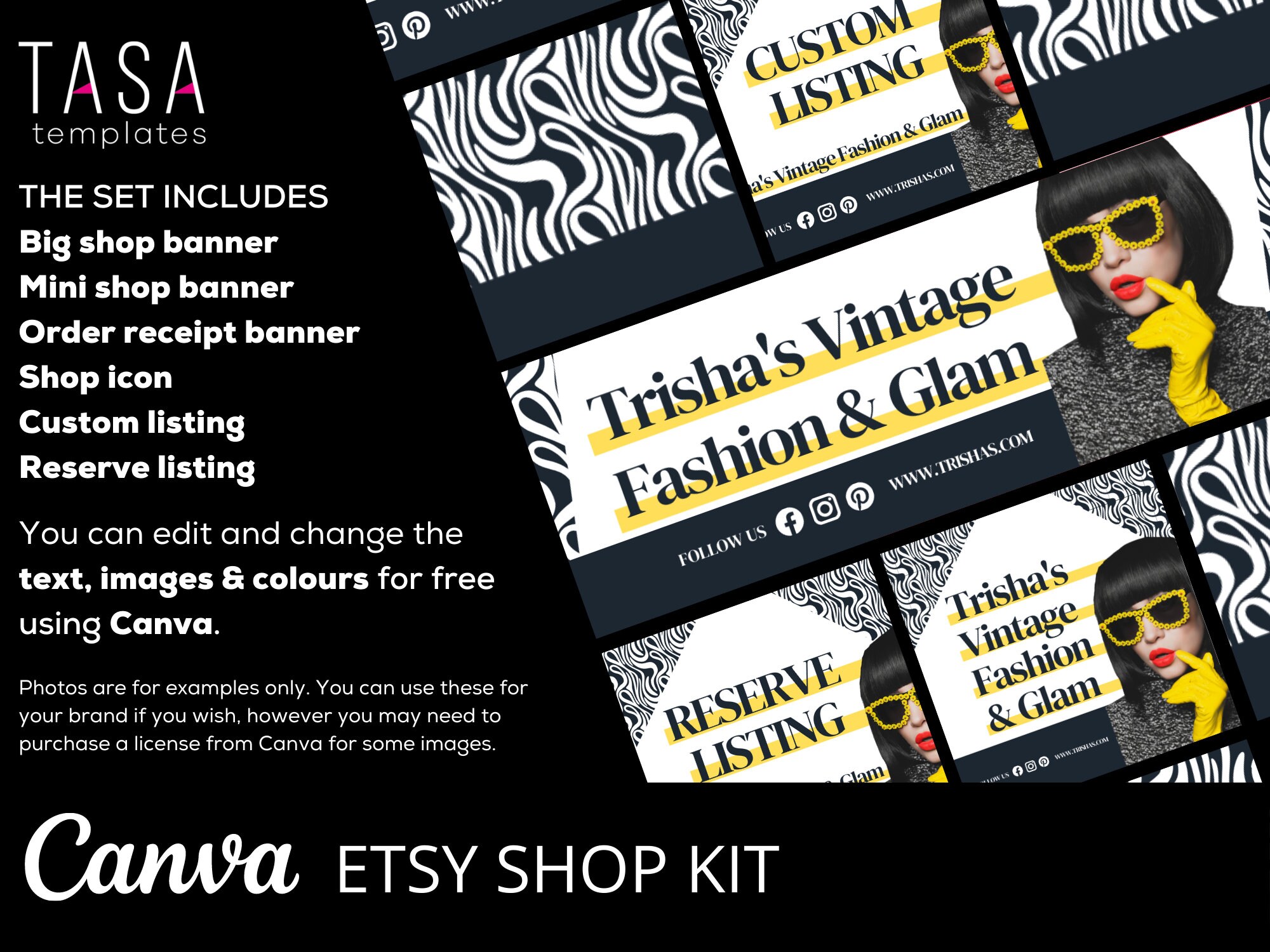 ETSY Shop Banner Set INSTANT DOWNLOAD Bold Shop Banner - Etsy