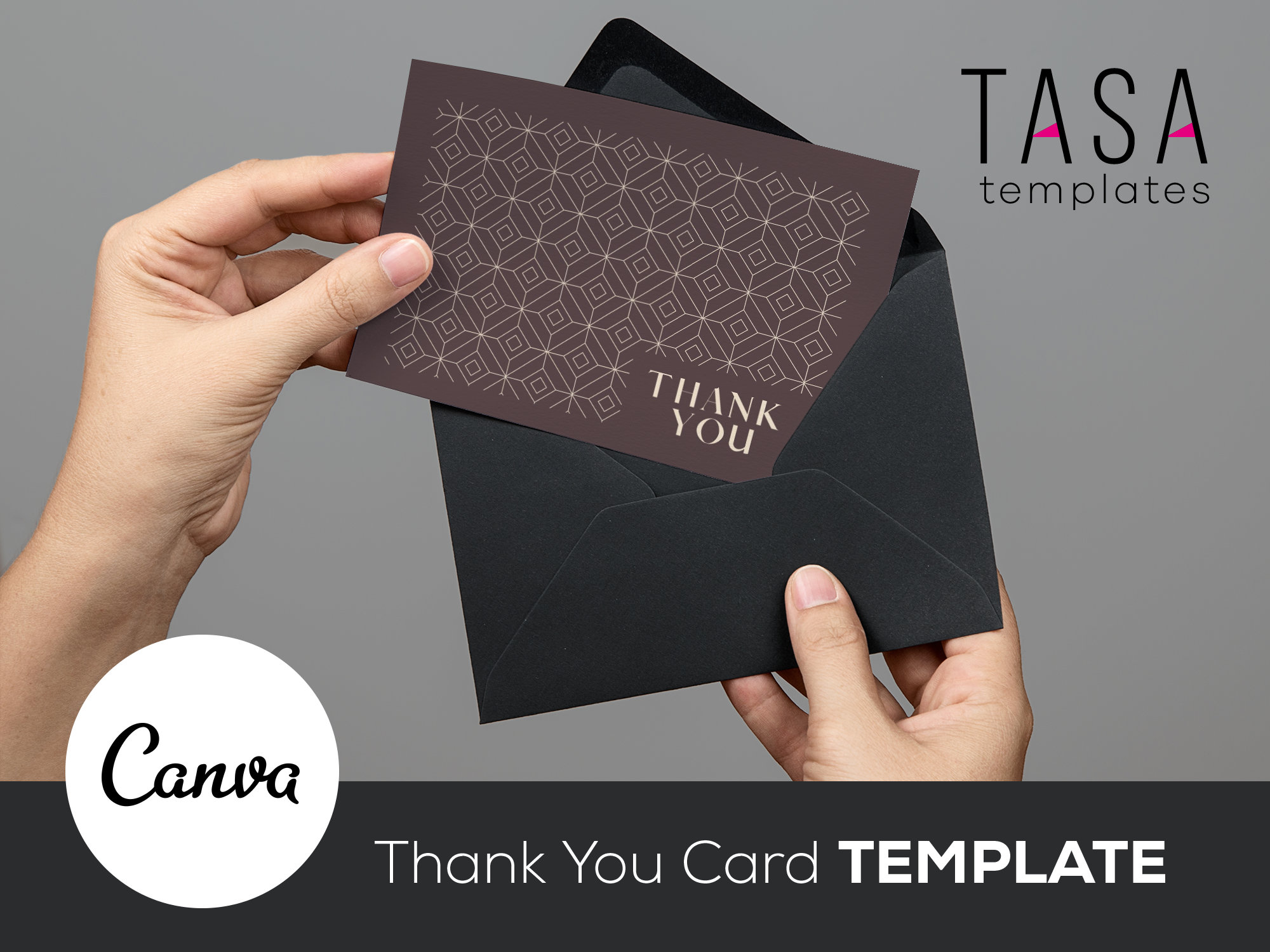 Thank You Card Template GEO DESIGN - Canva Thankyou Order Card - Modern ...
