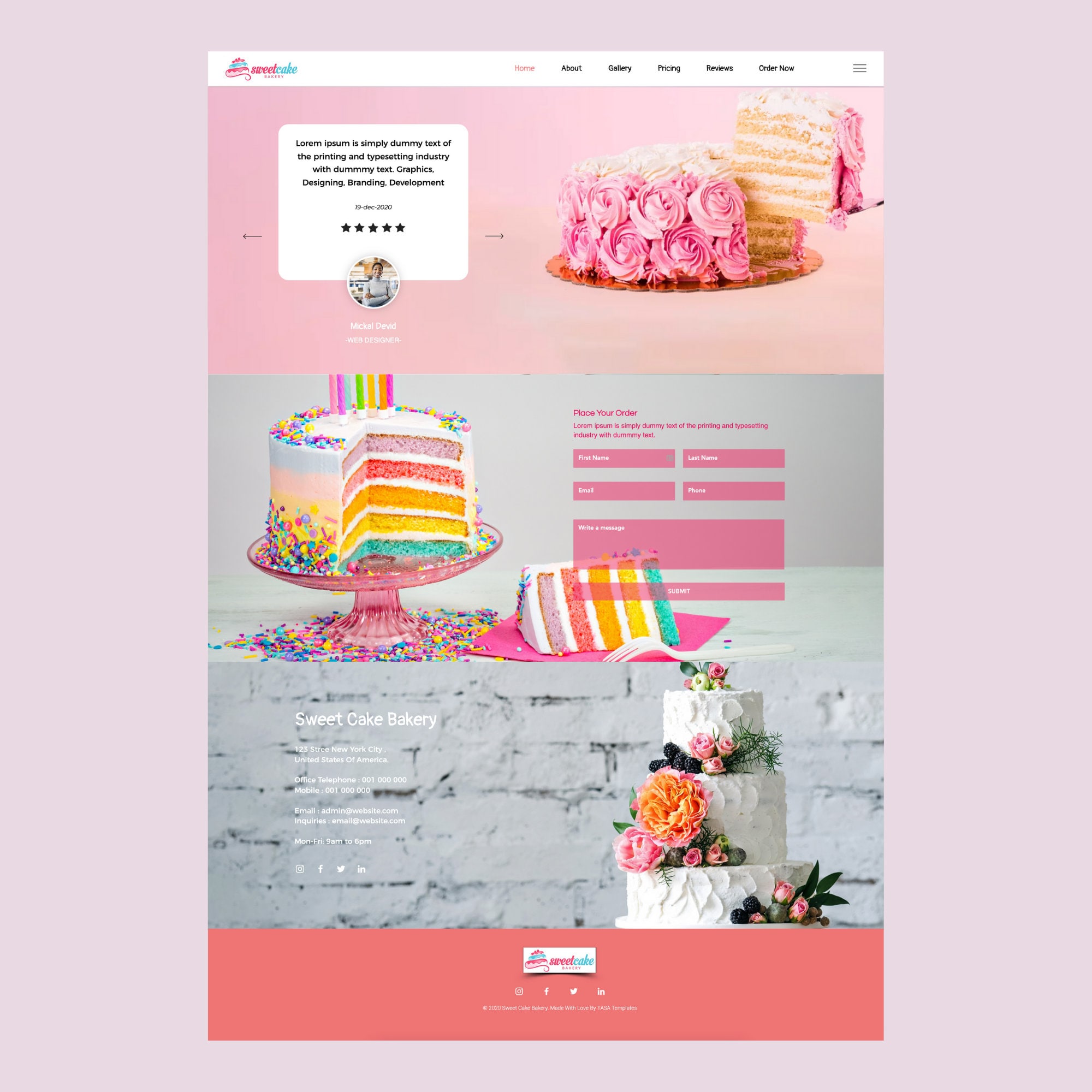 Wix Website Template, Wedding Cake Maker, Web Design, Portfolio Gallery ...