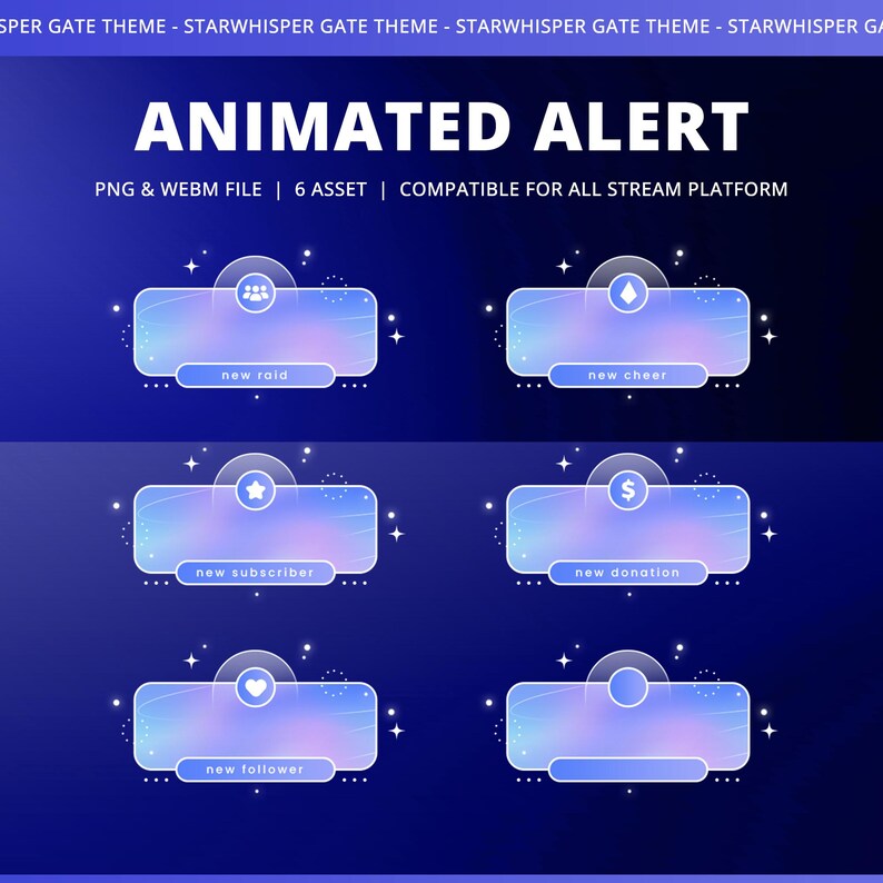 Dreamy Sky Stream Overlay Package – Animated Pastel Cloud Design for ...