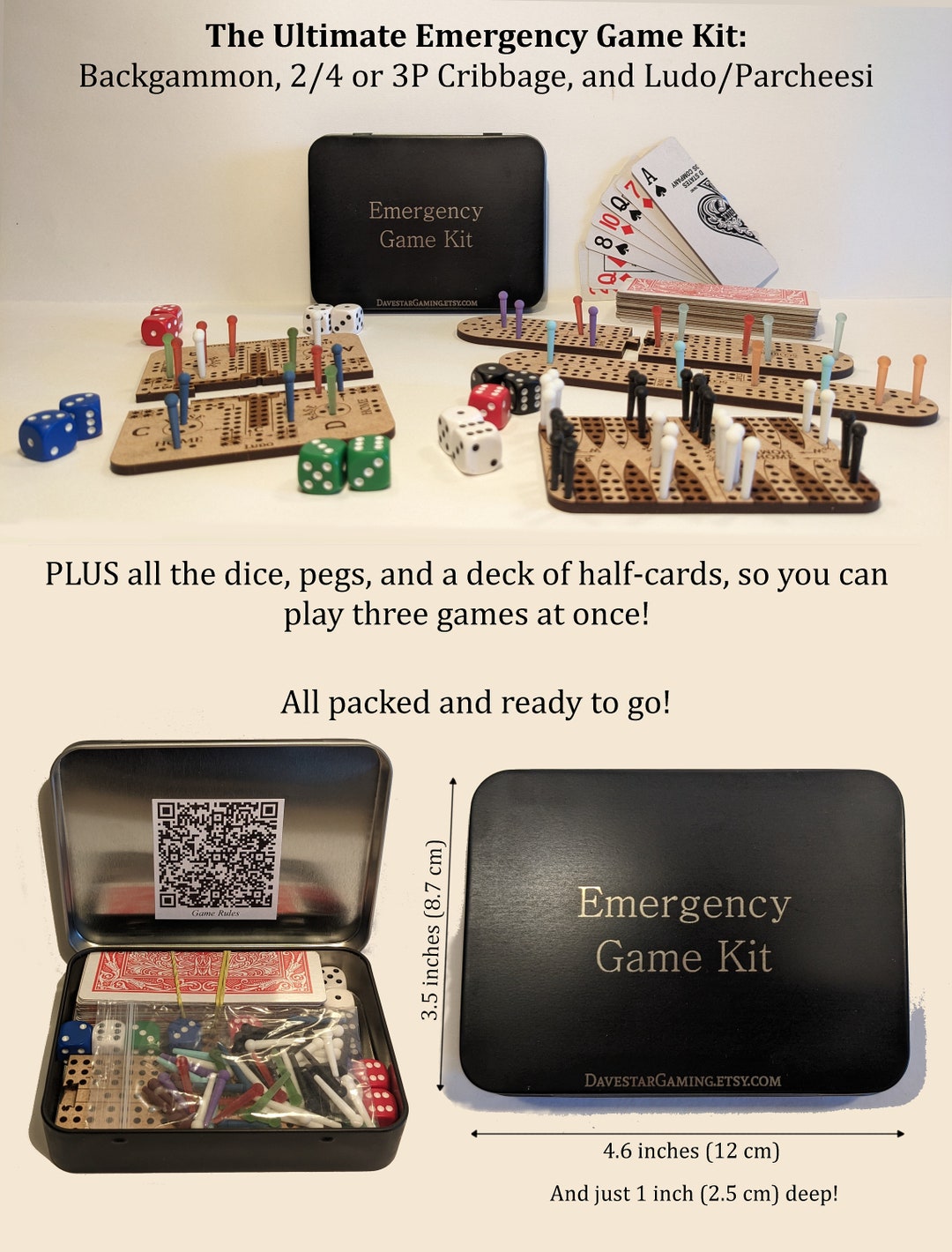 Multi-game Emergency Game Kit for Travel or Anywhere - Etsy