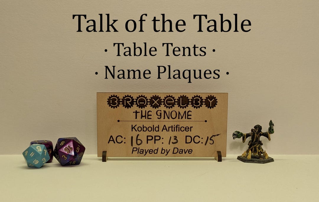 Table Tents for Tabletop Role Playing Games - Many Options ...