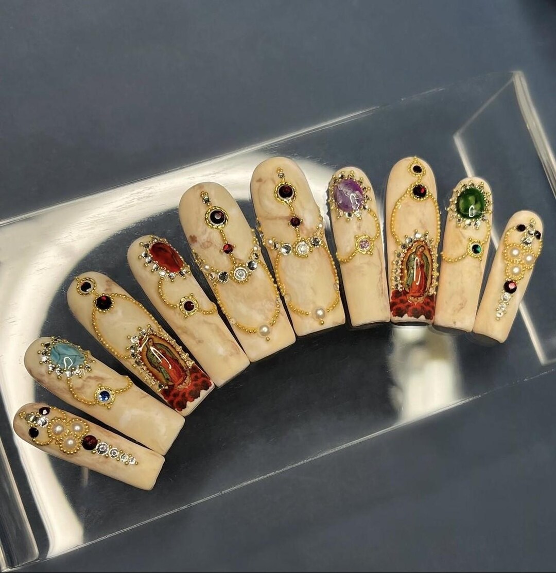 Religious Bling Nails - Healing Crystal Nail Art - Includes Luxury Box ...